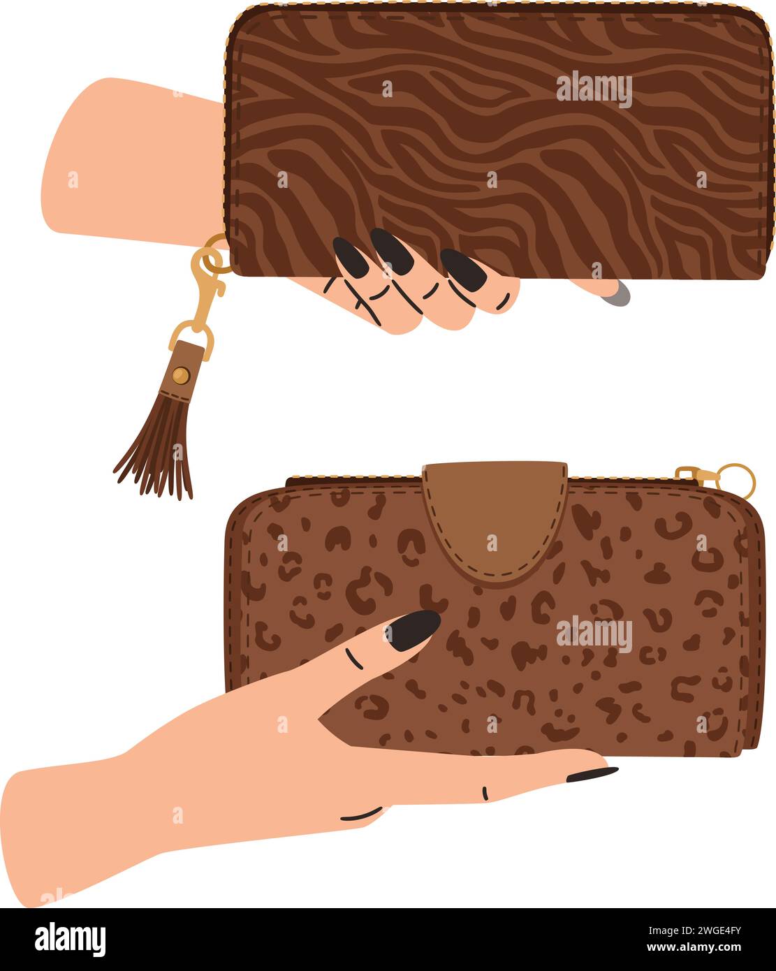Leopard print purse Stock Vector Images - Alamy