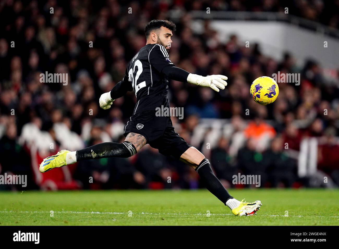Arsenal goalkeeper David Raya during the Premier League match at ...