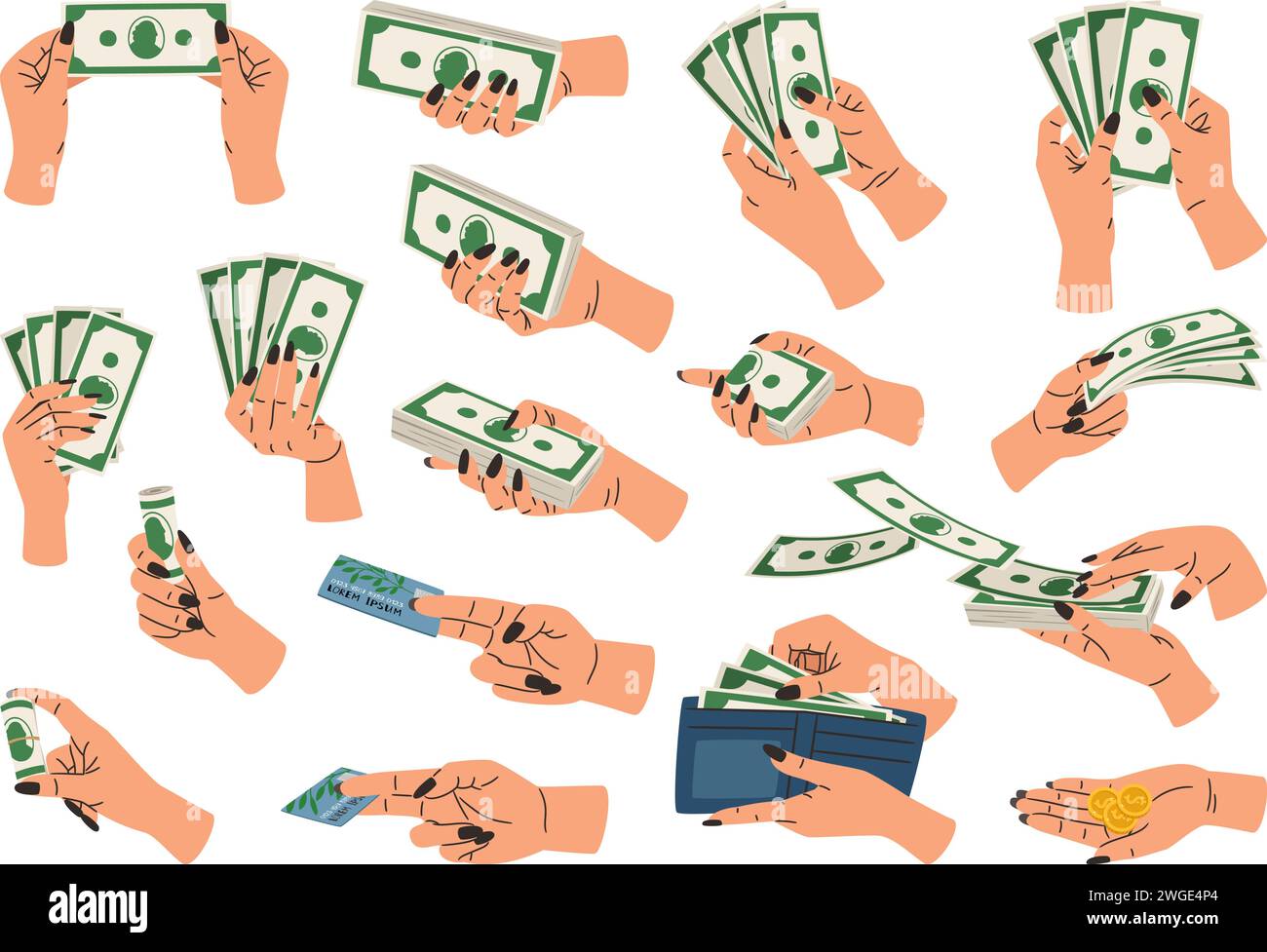 Man counting banknotes Stock Vector Images - Alamy