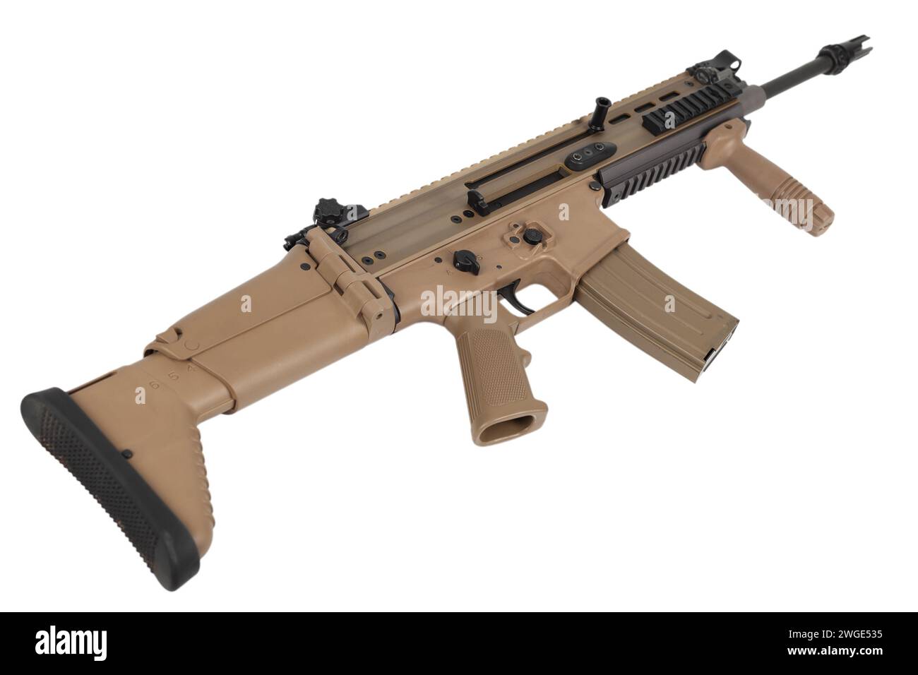 Modern army assault rifle isolated on a white background Stock Photo ...