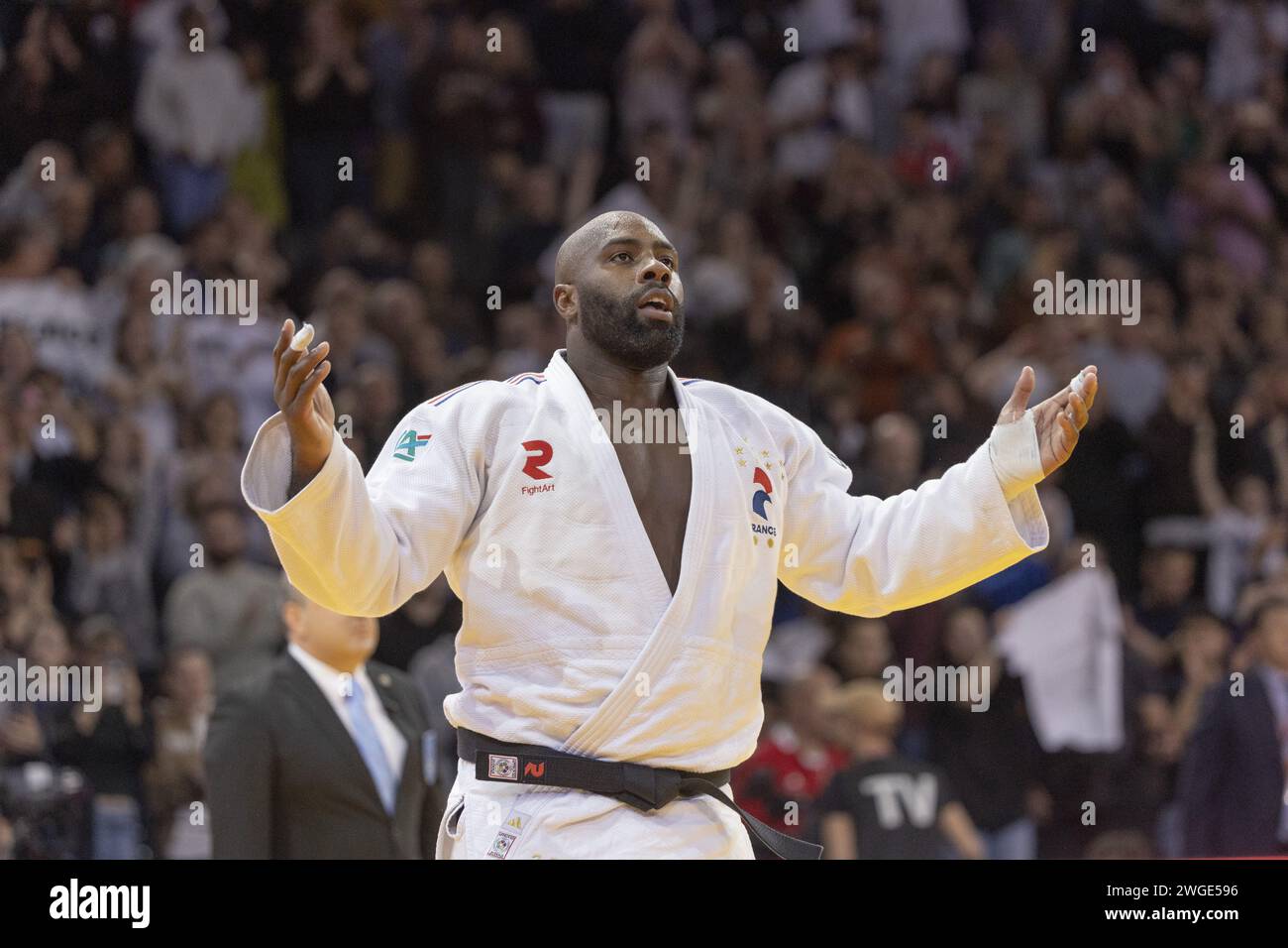 Teddy RINER (FRA) won the Gold medal against KIM Minjong (KOR) in men ...