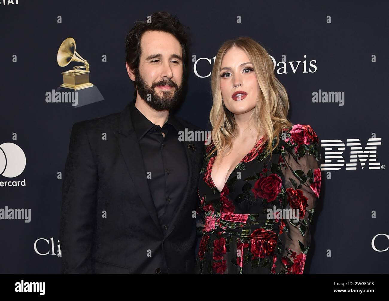 Josh Groban Left And Natalie Mcqueen Arrive At The Pre Grammy Gala On