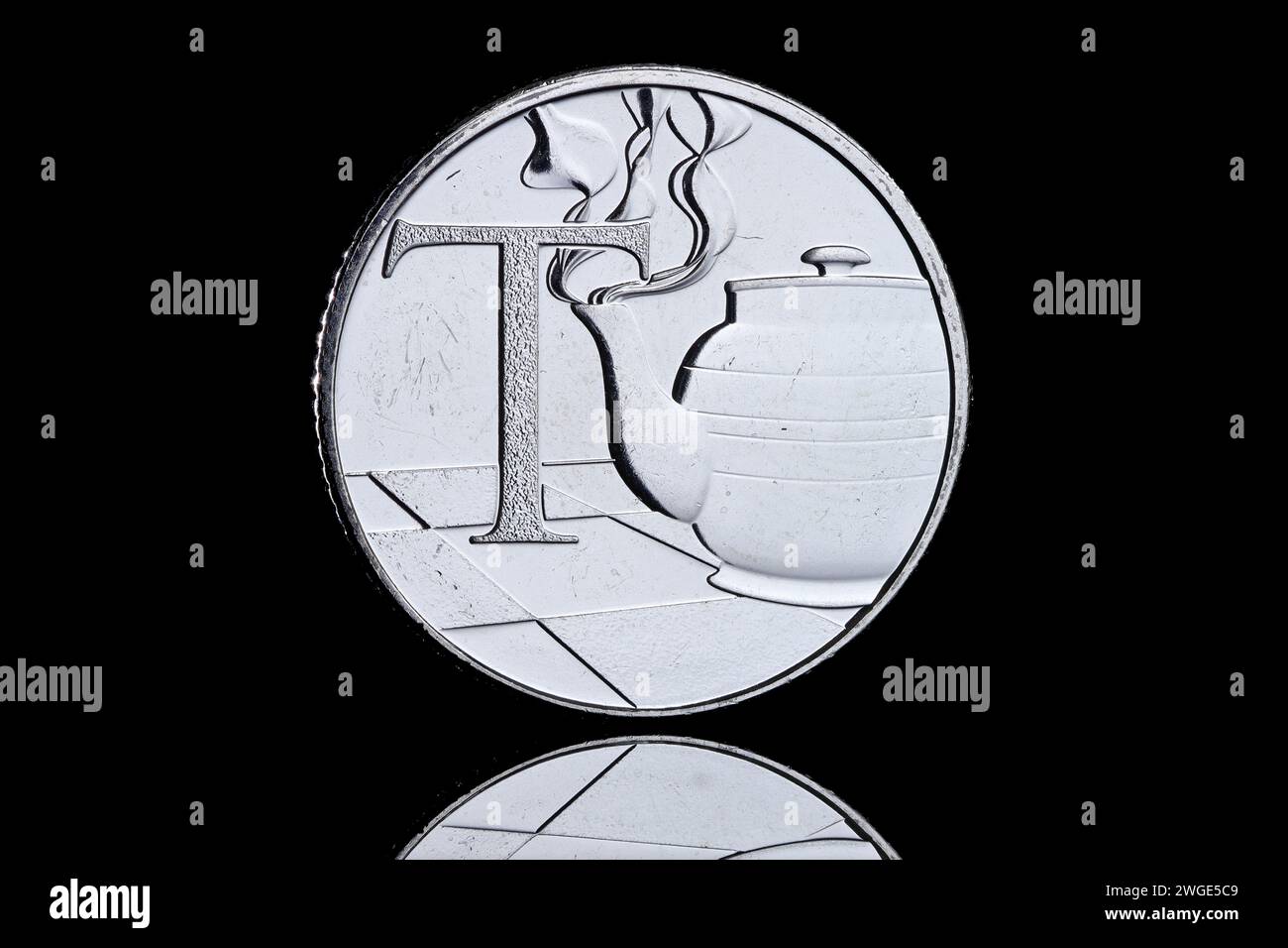 The letter 'T' for Teapot that features on the 2018 A to Z 10 pence ...