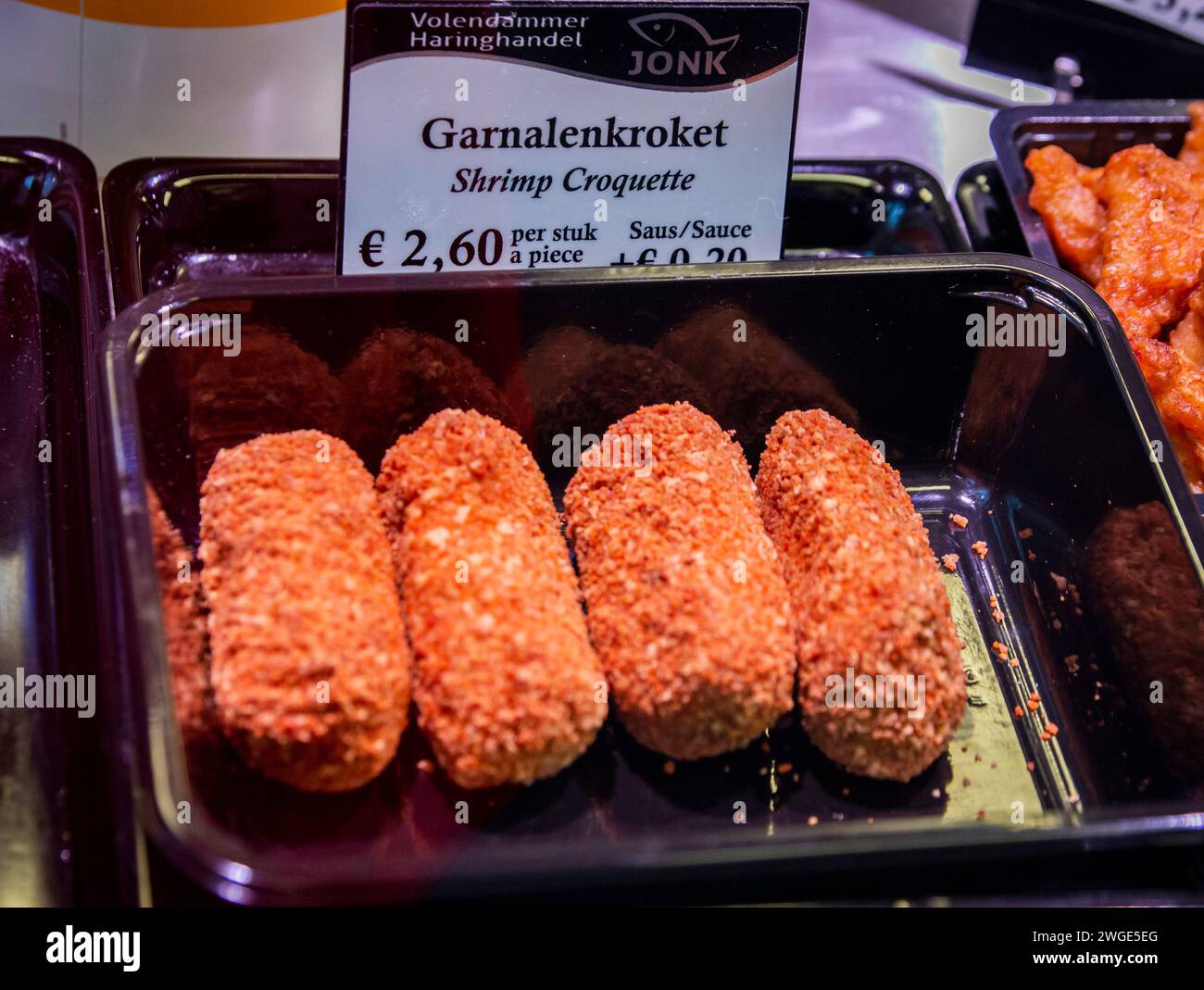 Amsterdam, Netherlands, Nov 20, 2022. Famous Netherlands snack, shrimp ...
