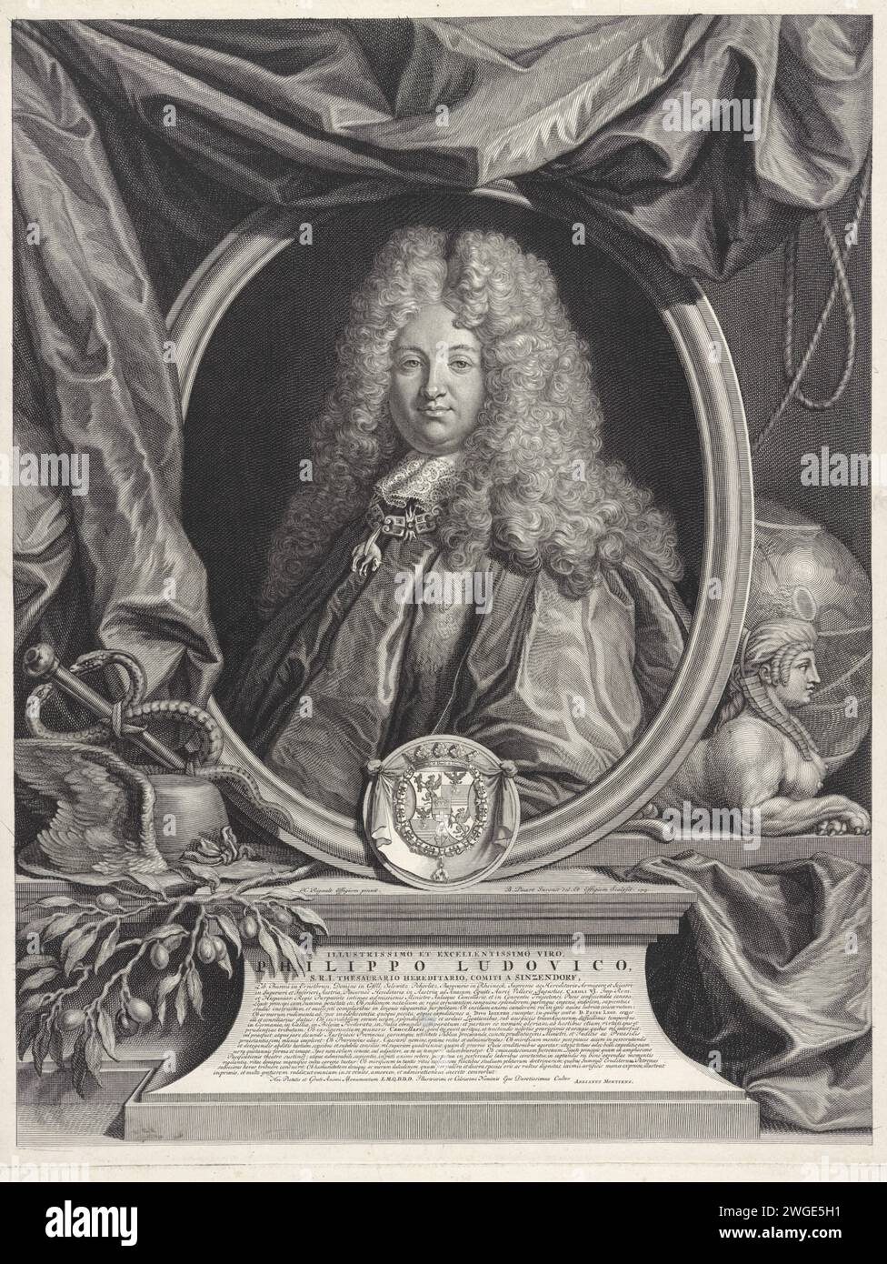 Portret van Philipp Ludwig Wenzel von Sinzendorf, Bernard Picart, after ...