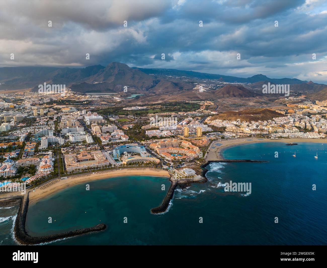 luxury hotels and resorts of ocean shore with blue water, south ...