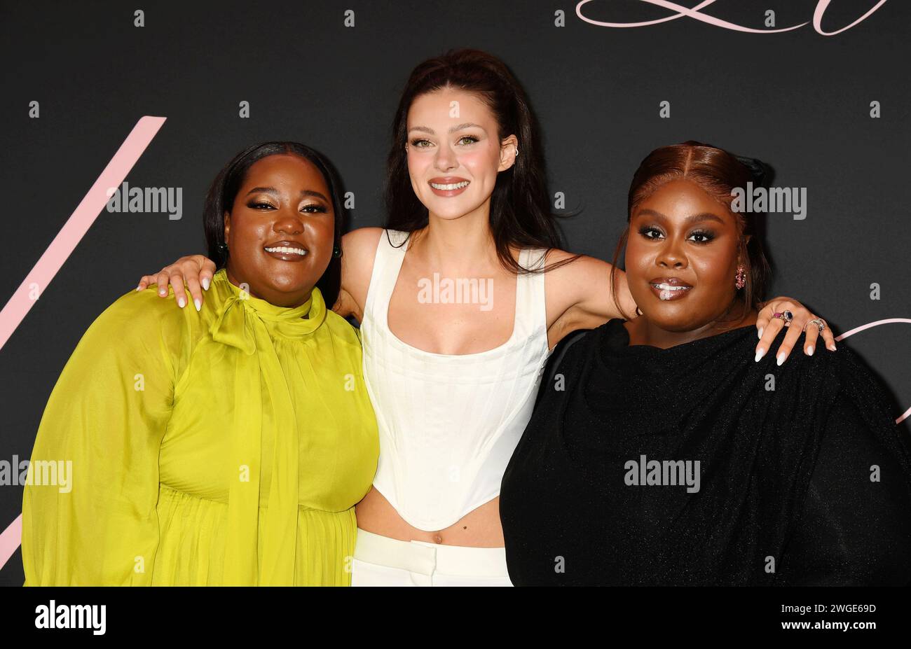 LOS ANGELES, CALIFORNIA - FEBRUARY 03: (L-R) Angela Tilahun, Nicola ...