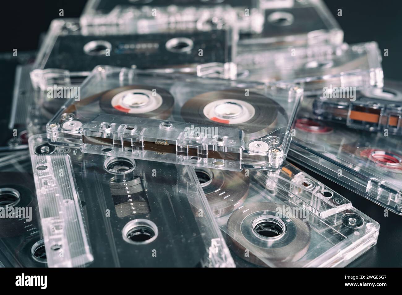 Old cassette tapes stacked hi-res stock photography and images - Alamy