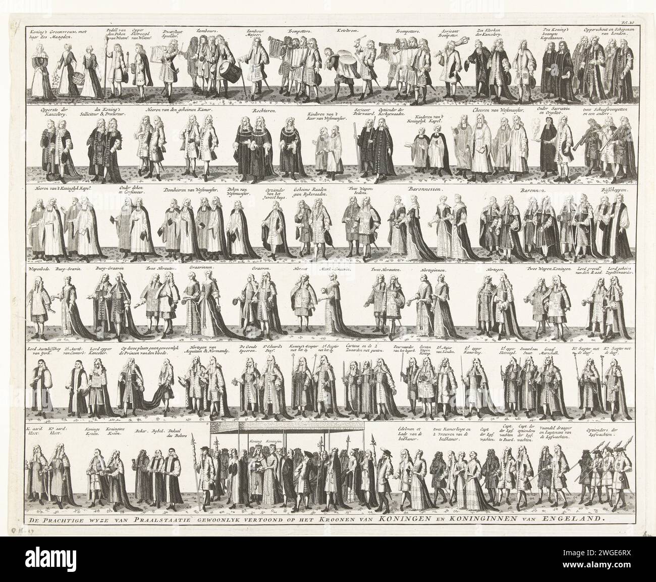 Procession with Willem III and Mary to De Coron in Westminster Abbey ...