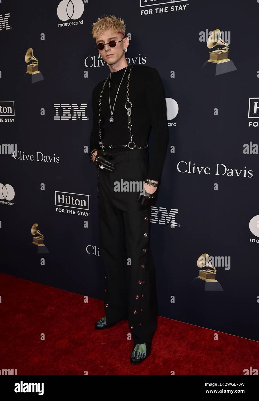 Machine Gun Kelly arrives at the Pre-Grammy Gala on Saturday, Feb. 3 ...