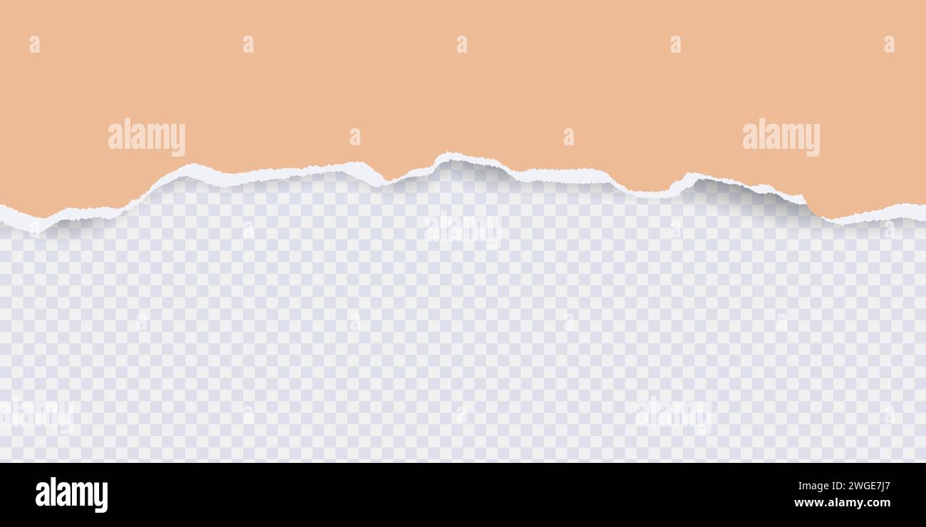 Seamless pattern of horizontal torn stripes paper with torn adges and ...