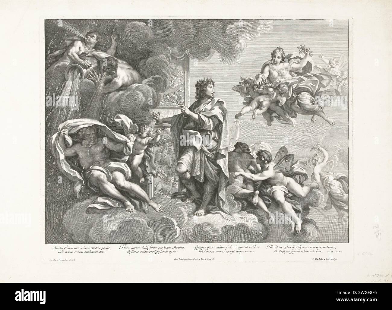 Janus opens the door, Robert van Audenaerd, after Carlo Maratta, 1685 ...