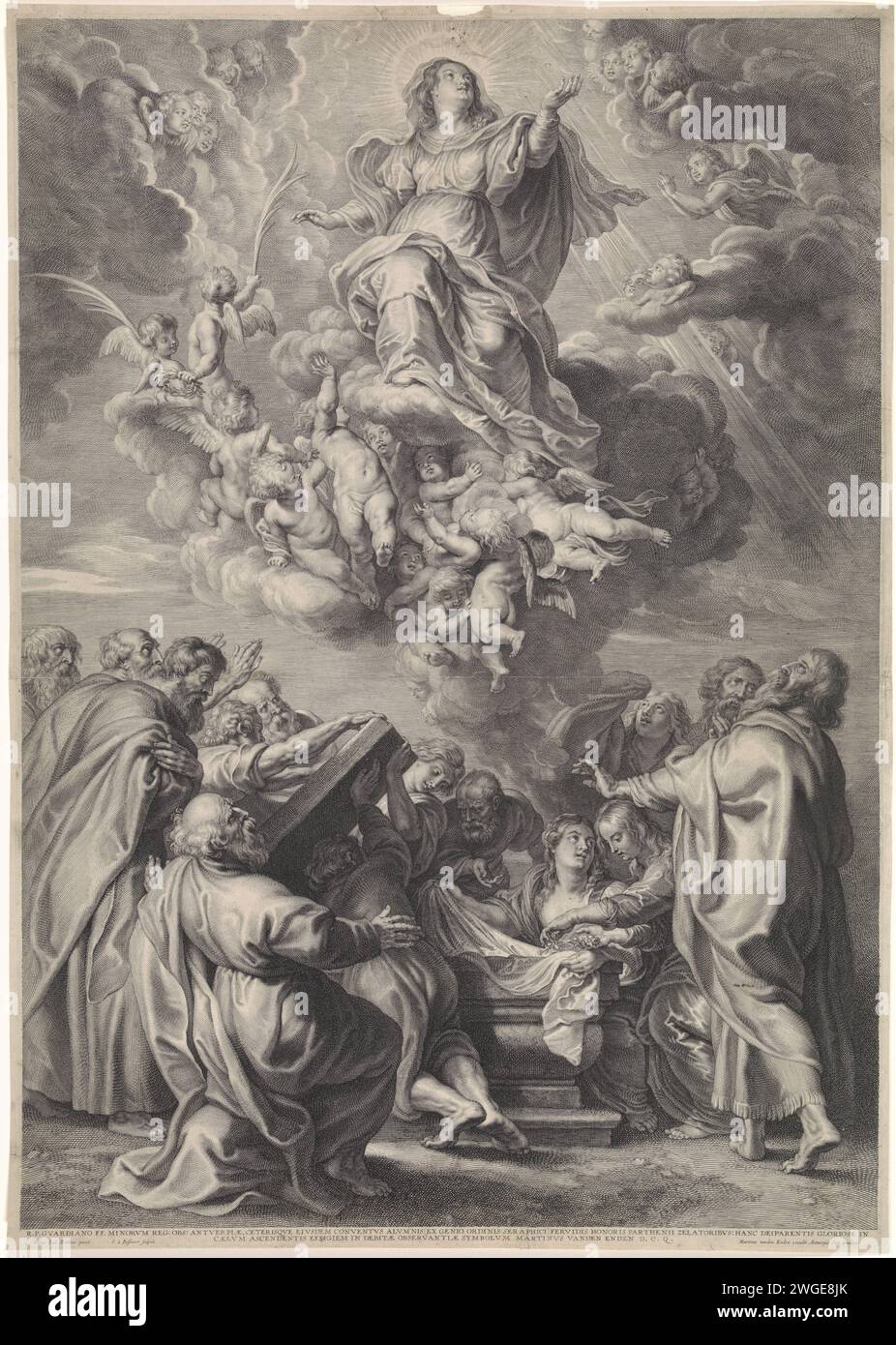 Ascension of Mary with apostles, Schelte Adamsz. Bolswert, after Peter ...