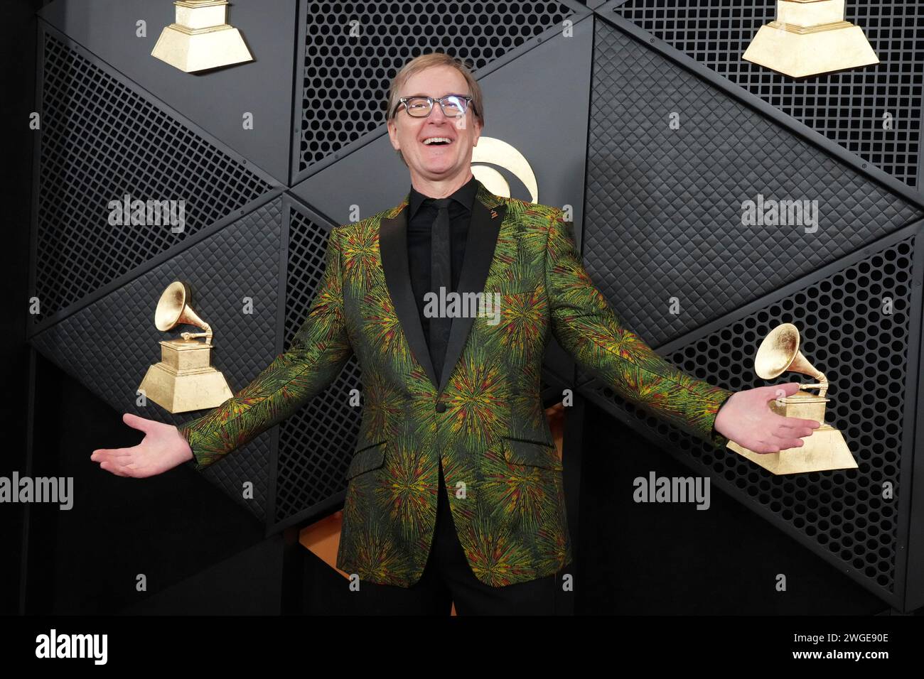 Michael Romanowski arrives at the 66th annual Grammy Awards on Sunday ...
