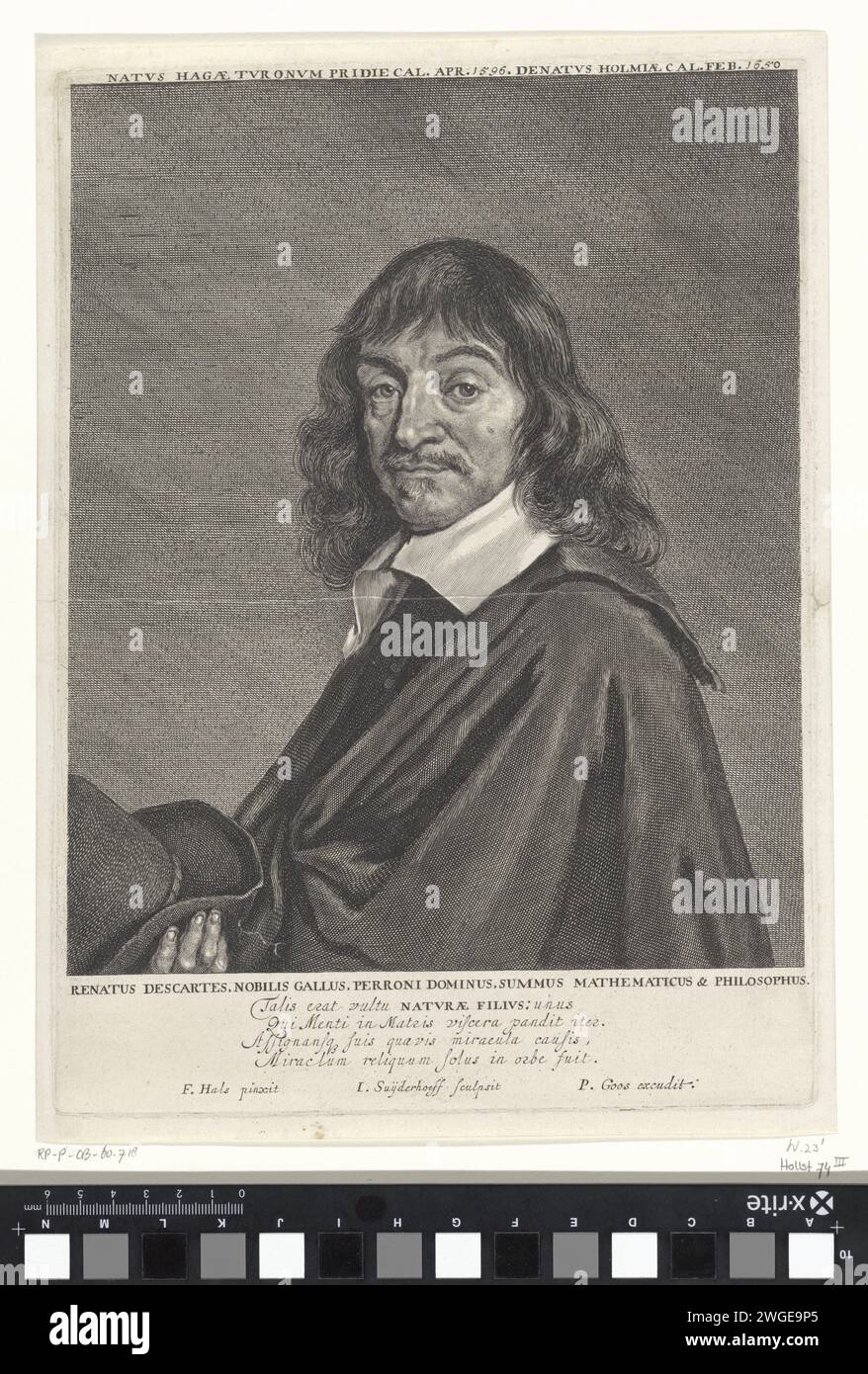 Portrait of René Descartes, Jonas Suyderhoef, After Frans Hals, 1657 ...