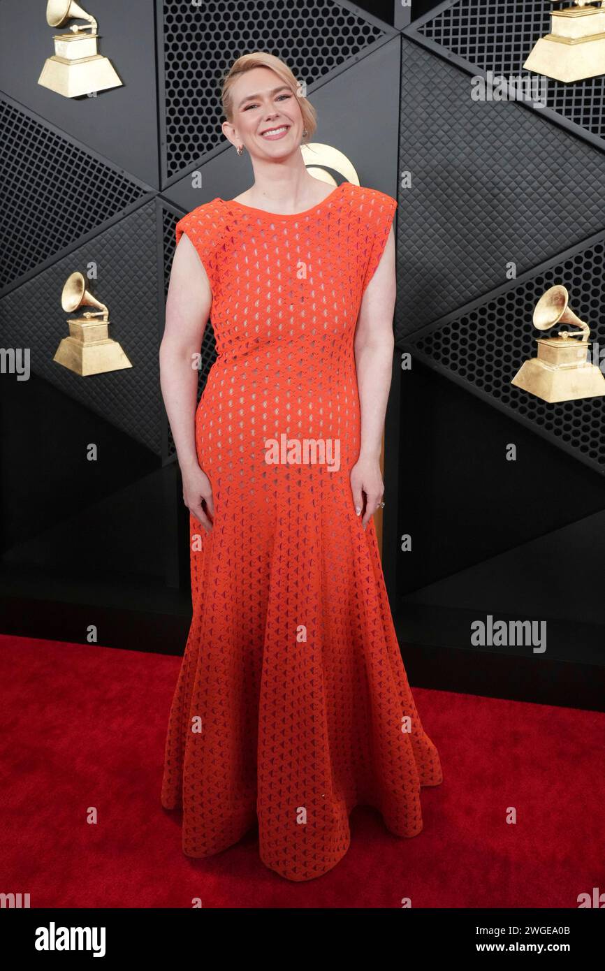 Whitney Wolanin arrives at the 66th annual Grammy Awards on Sunday, Feb ...