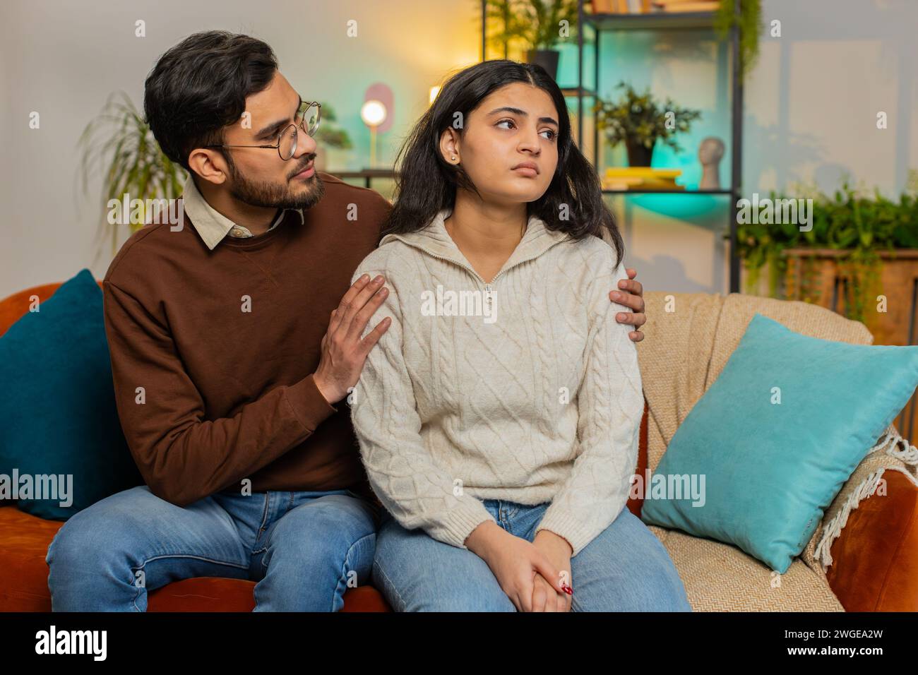 Indian family support comfort hi-res stock photography and images - Alamy