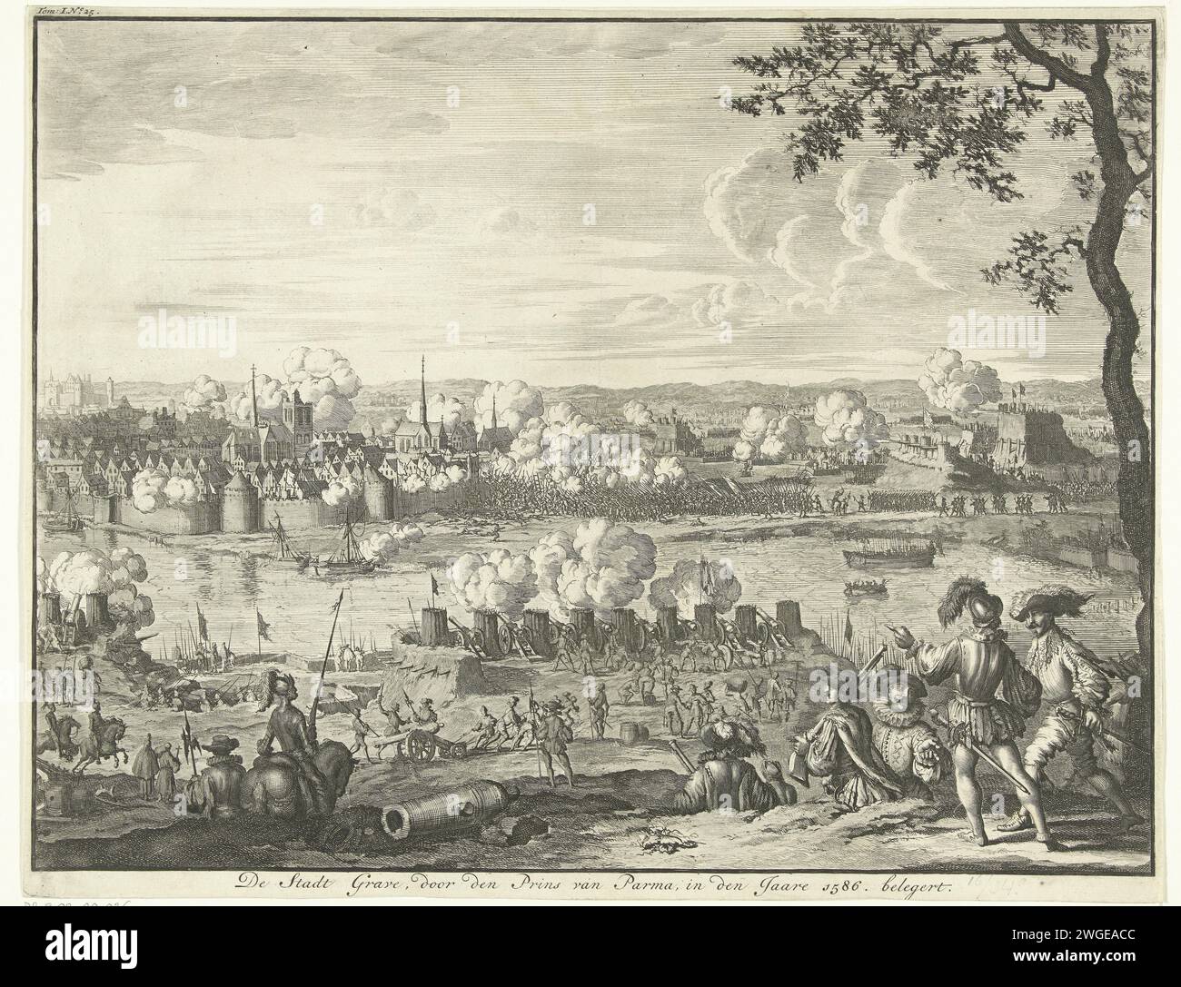 Siege and storming of Grave by the Duke of Parma, 1586, 1730 print ...
