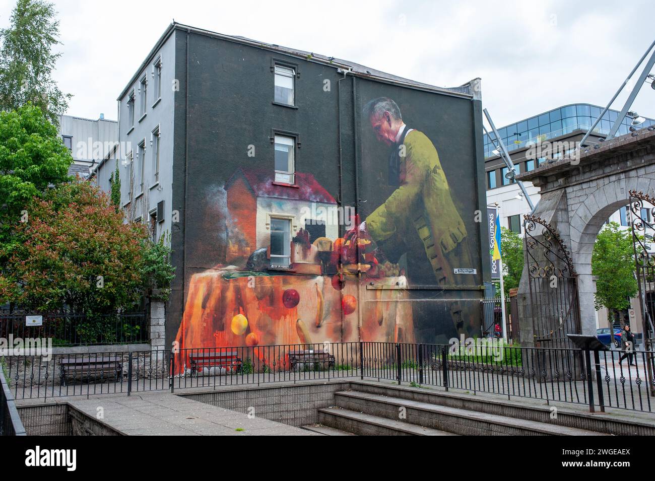 Graffiti mural in Bishop Lucey Park in Corck city, Ireland Stock Photo ...