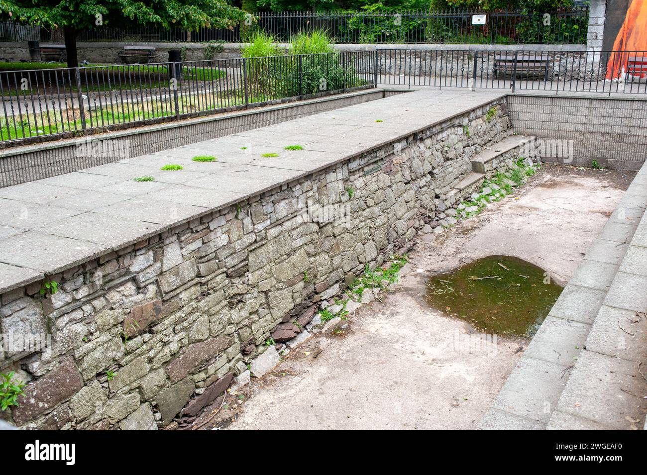 Medieval City Wall in Bishop Lucey Park in Cork city. (Balla Cathrach ...