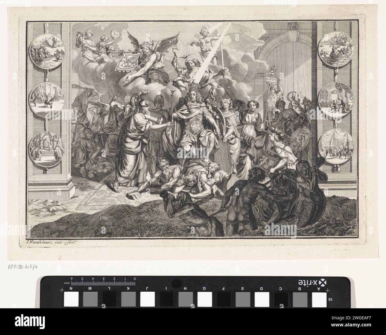 Historical allegory with George II August, Jan Wandelaar, 1702 - 1759 ...
