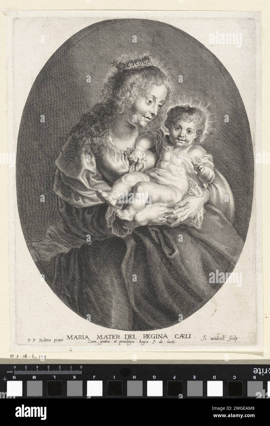 Crowned Mary with Christ Child, Hans Witdoeck, After Peter Paul Rubens ...