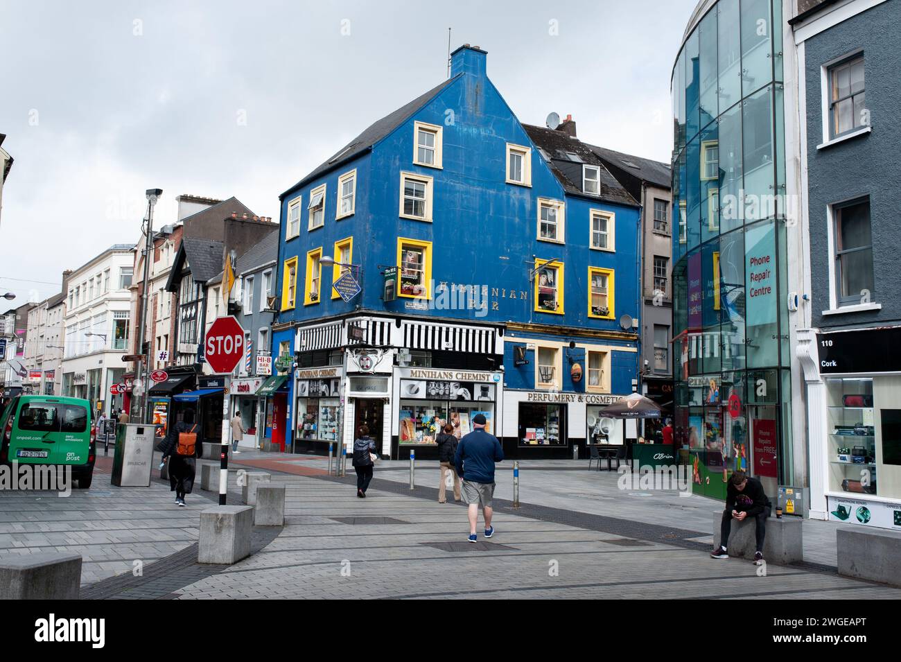 Facade of the Hi-B Bar in Cork, former place of the Hibernian hotel ...