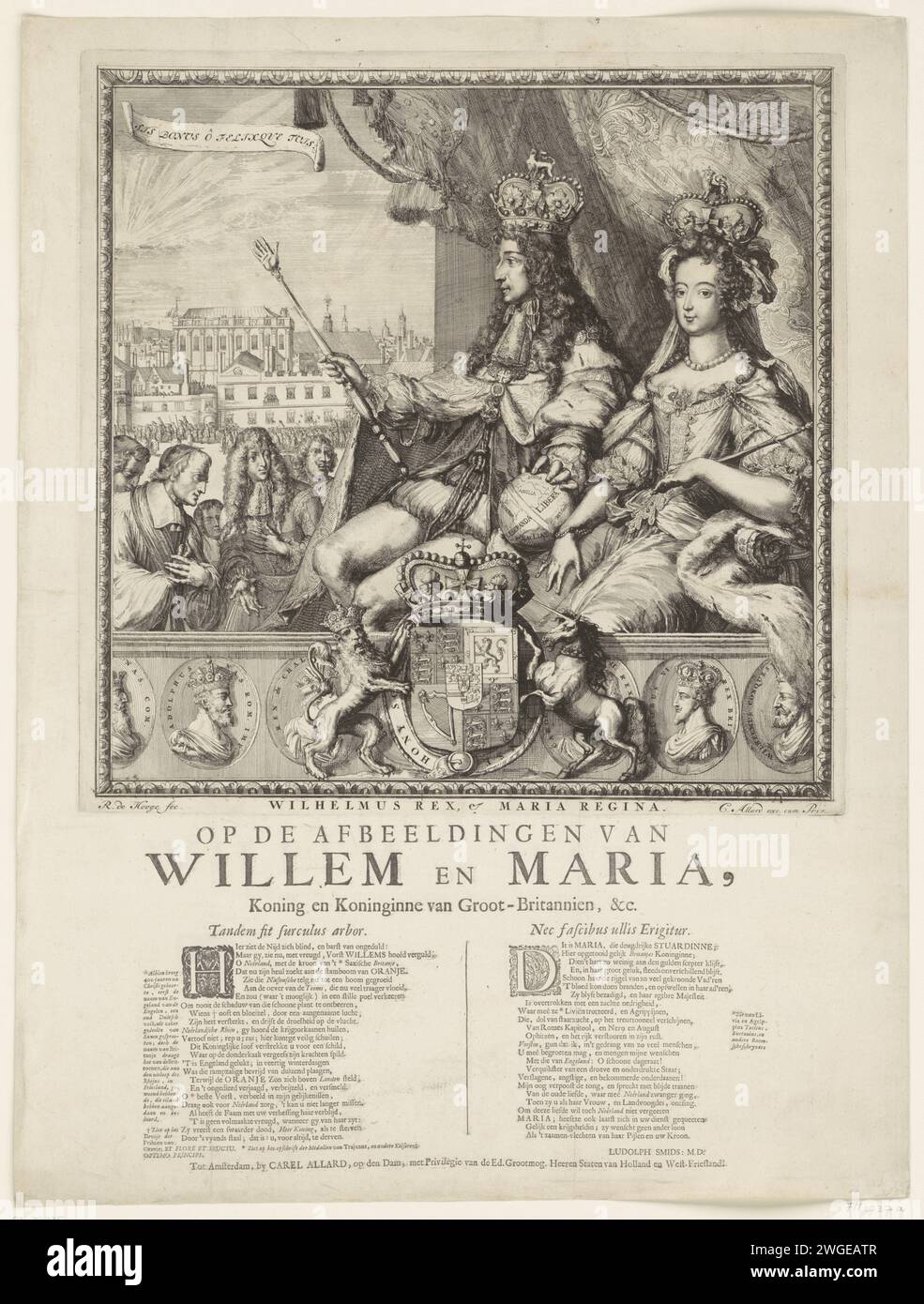 Allegory on the coronation of Willem and Mary as king and queen of ...