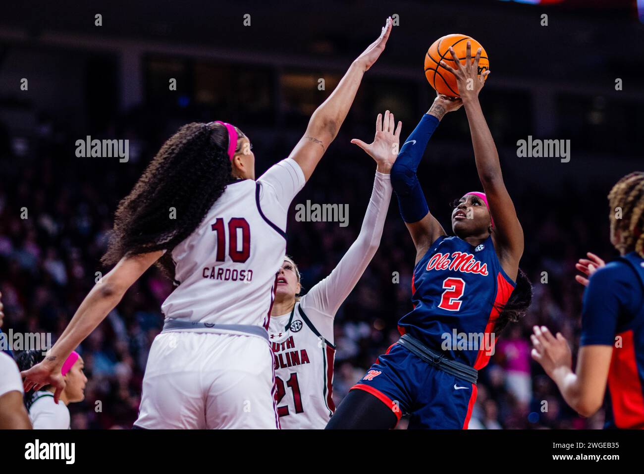 Columbia, SC, USA. 4th Feb, 2024. Ole Miss Rebels guard Marquesha Davis ...