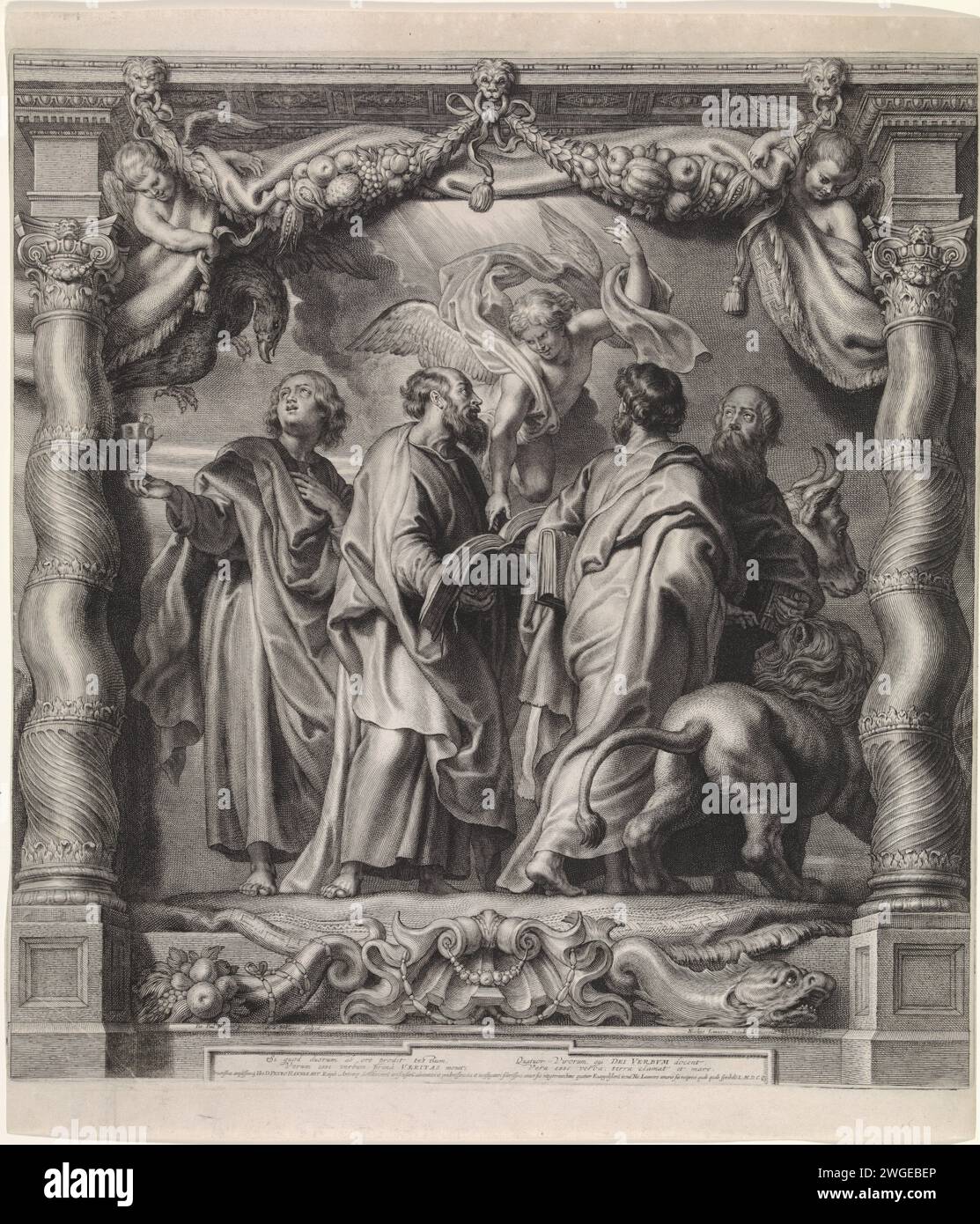 Four evangelists, Schelte Adamsz. Bolswert, after Peter Paul Rubens ...