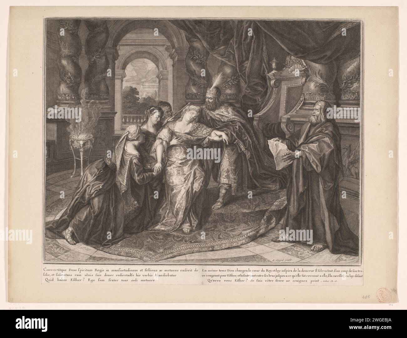 Ester is faint for King Ahasveros, Anonymous, Jean Audran, After ...