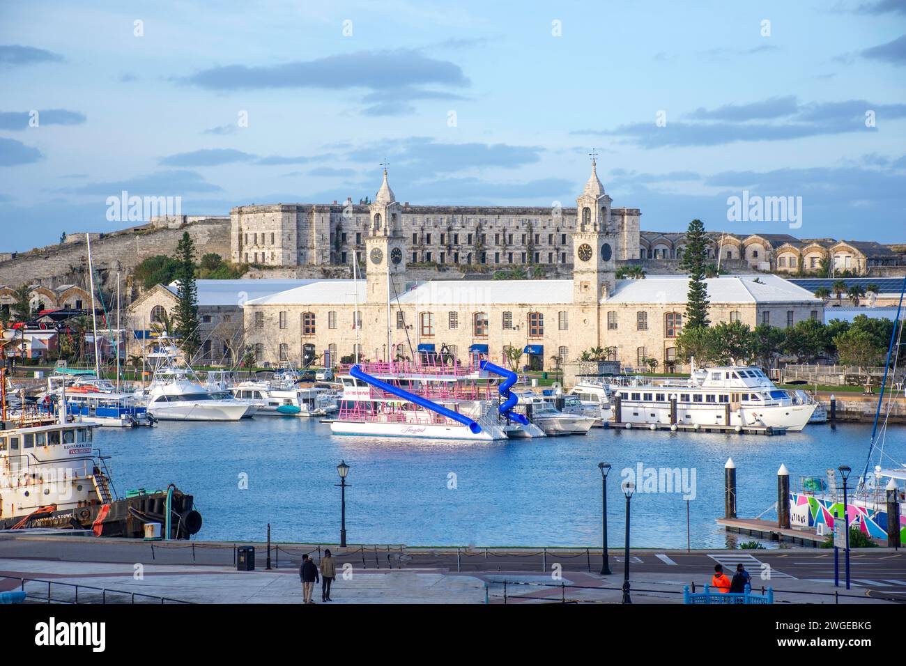 Historic Clocktower Shopping Mall Building across Dockyard Marina ...