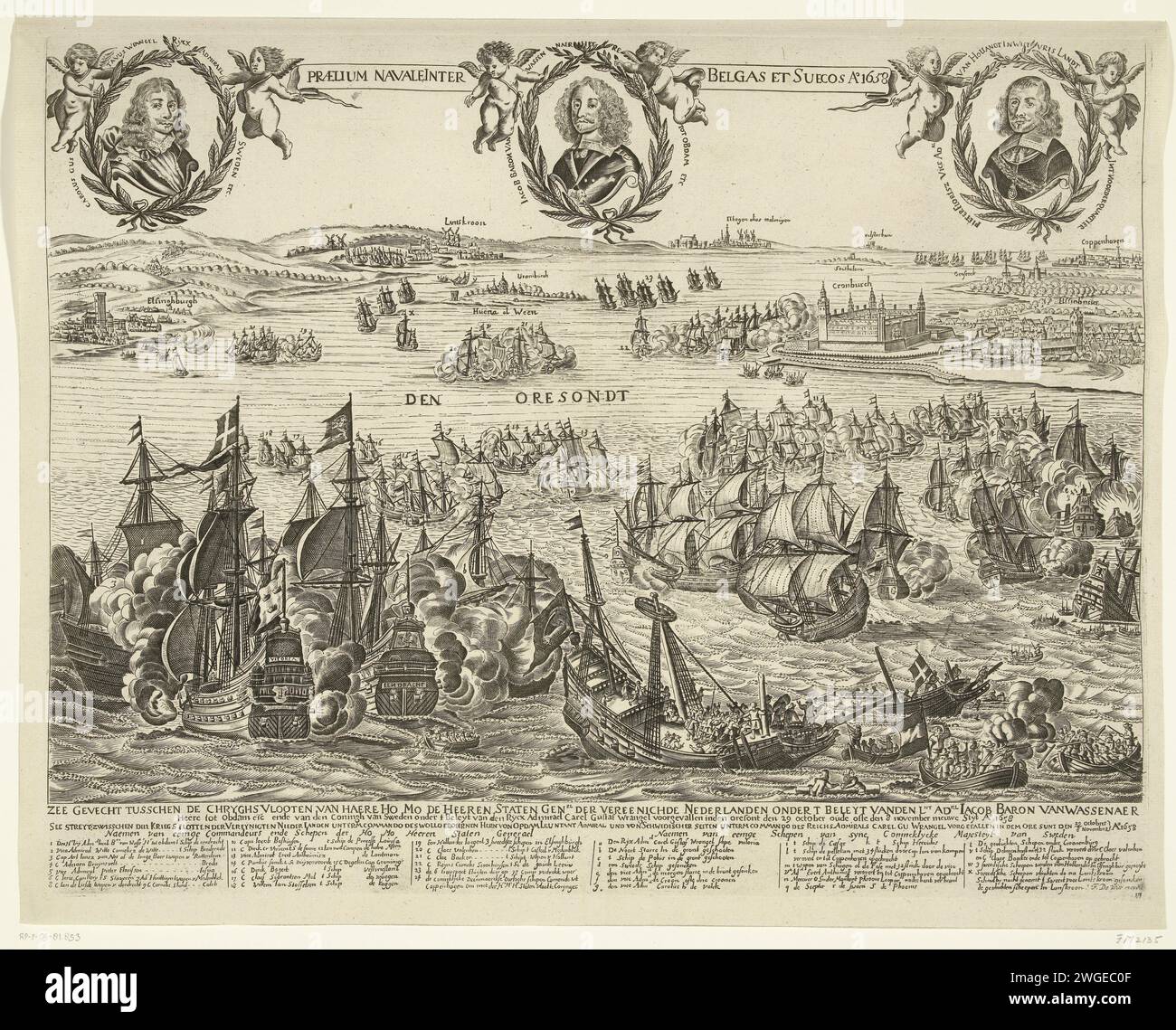 Battle in the Sont, 1658, 1658 print De Battle in the Sont, between the ...