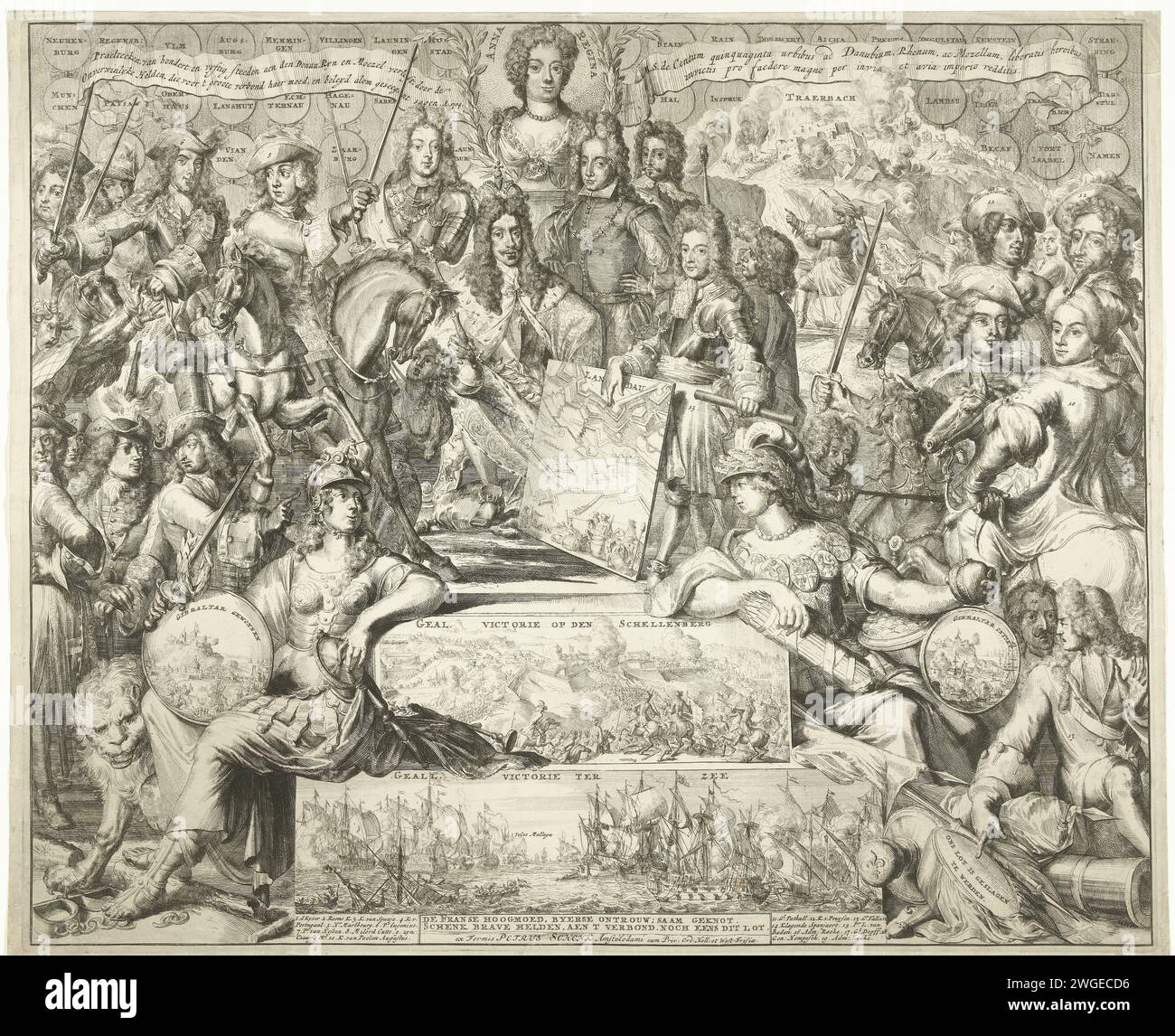 Allegory over the victories of the Allies in 1704, Anonymous, 1704 ...