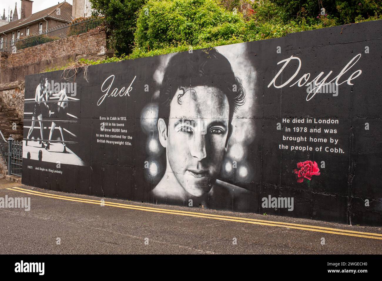 A remembrance mural to Jack Doyle, the Irish professional boxer and ...