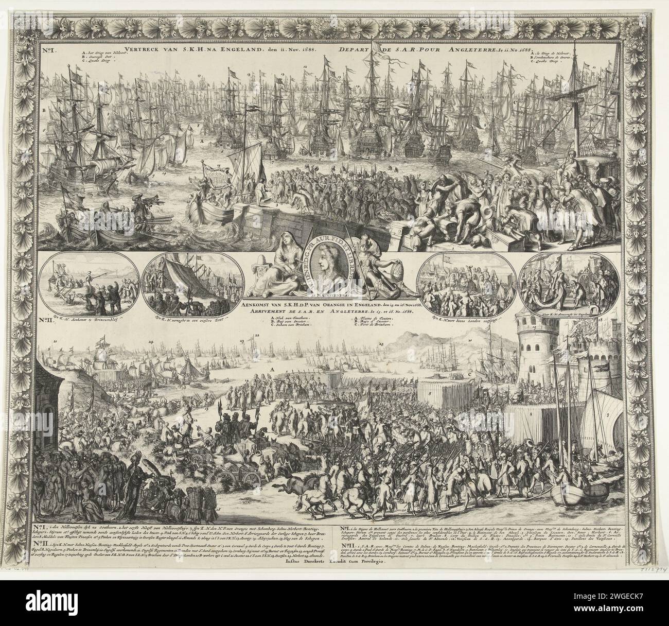 Tour from Willem III to England, 1688, 1688 print Tour from Willem III ...