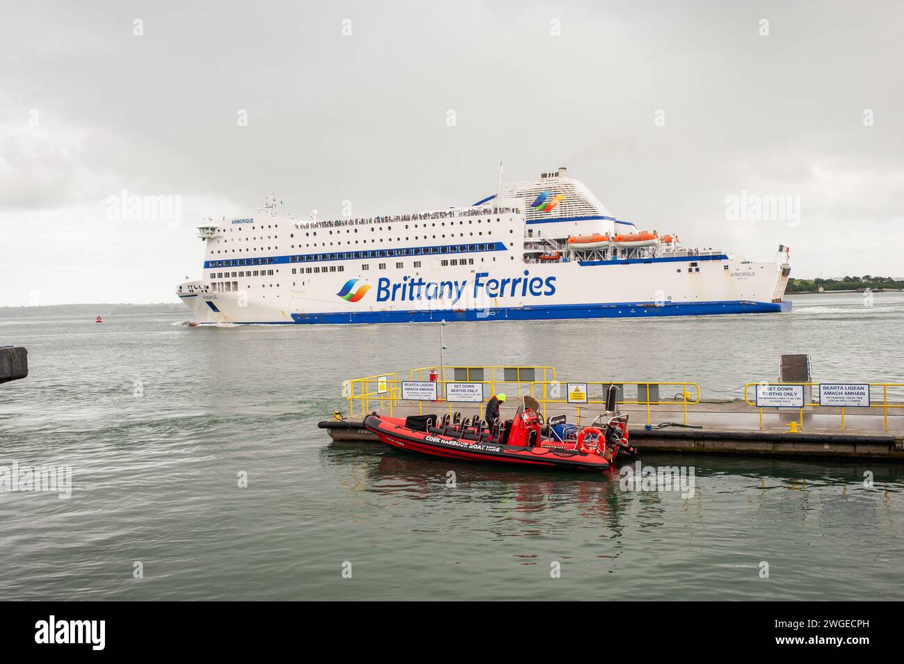 The MV Armorique is a passenger and freight ferry seen from Cobh ...