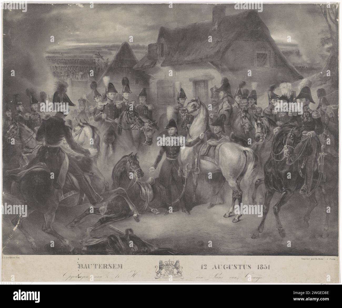 Battle of Boutersem, 1831, 1831 - 1832 print The horse of the Prince of ...