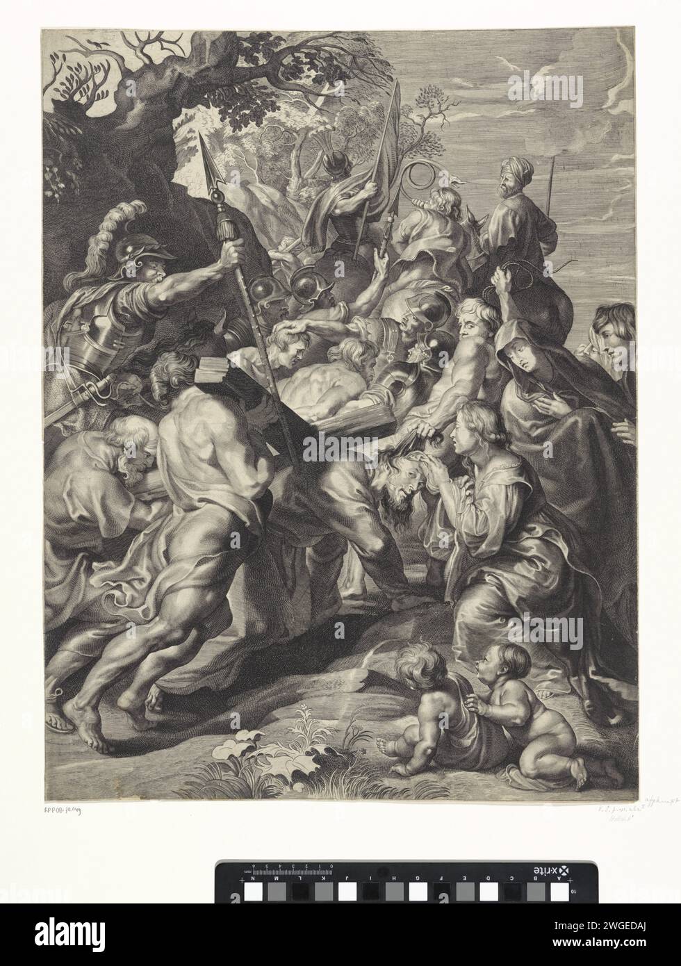 Crossing, Paulus Pontius, After Peter Paul Rubens, 1632 print Christ falls to Golgota while ...