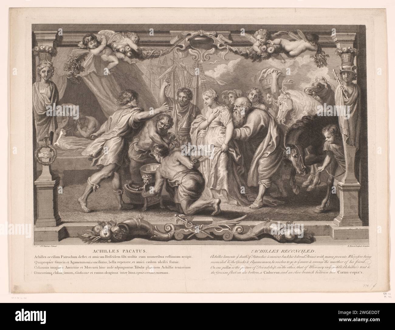 Achilles reconciled again, Bernard Baron, after Peter Paul Rubens, 1724 ...