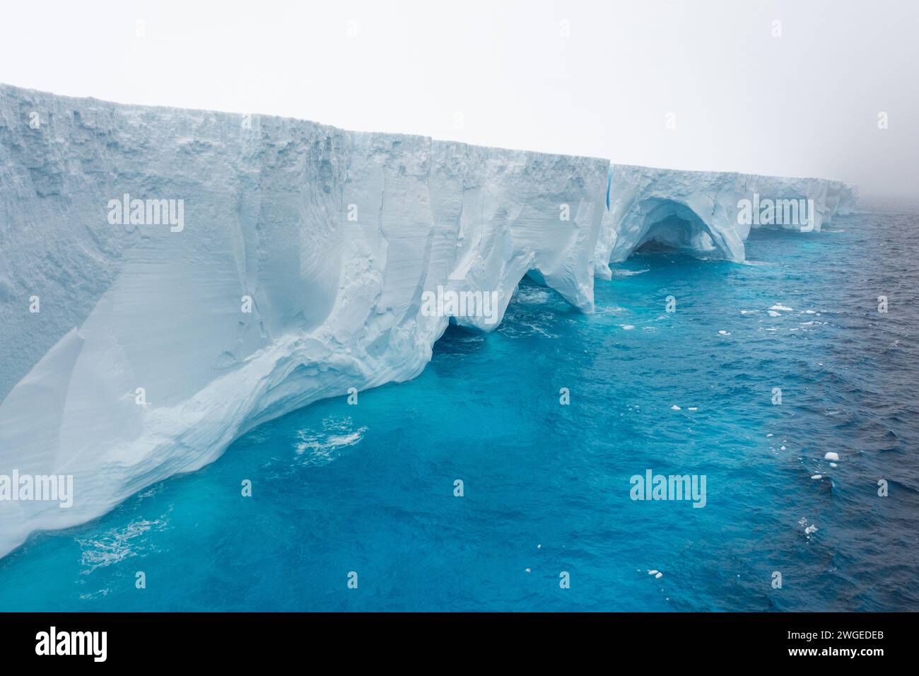 Drone view of Iceberg A23a, largest iceberg on the planet drifting north in the Southern Ocean ...