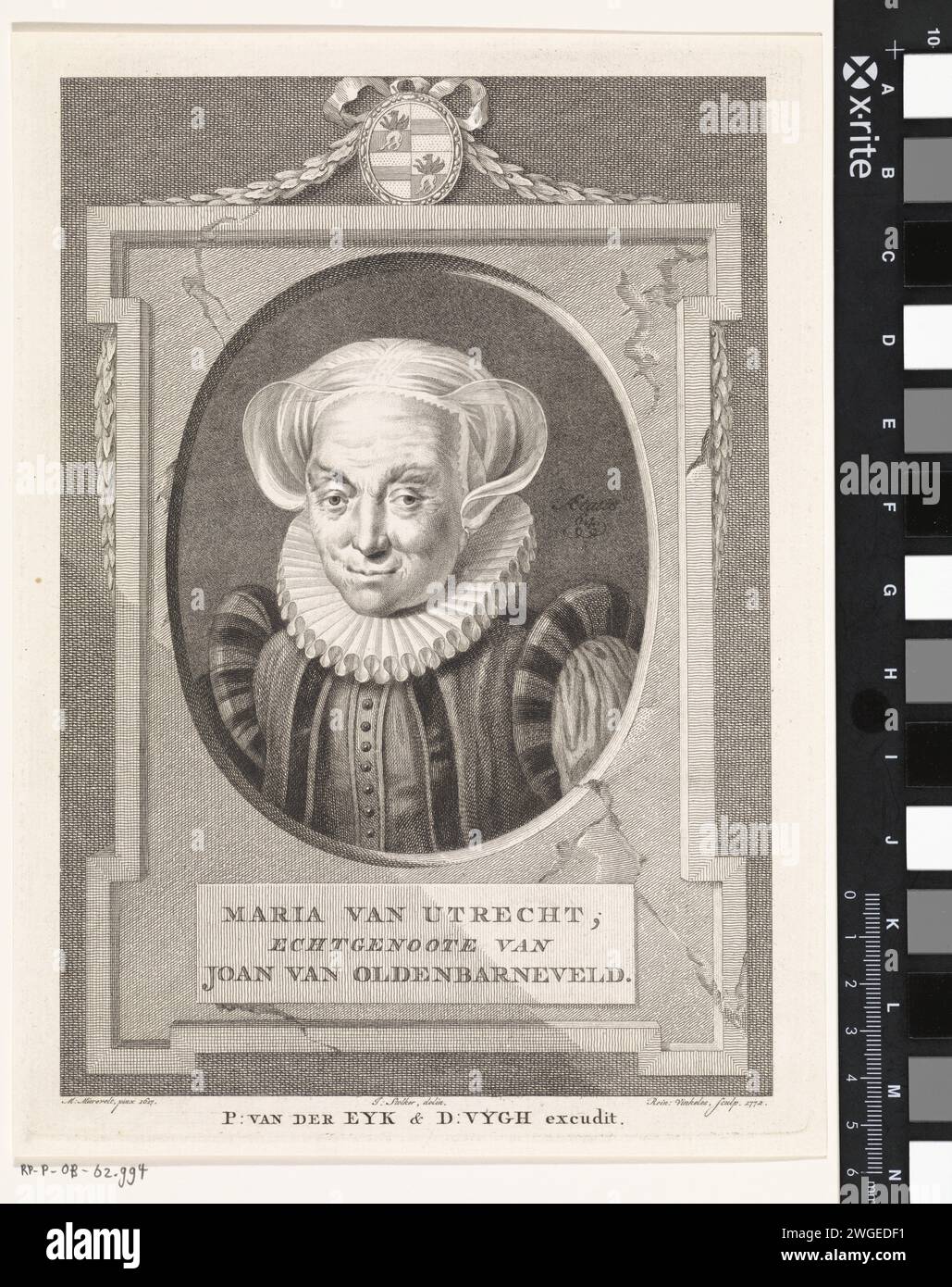 Portrait of Maria van Utrecht, Reinier Vinkeles (I), after Jan Stolker ...