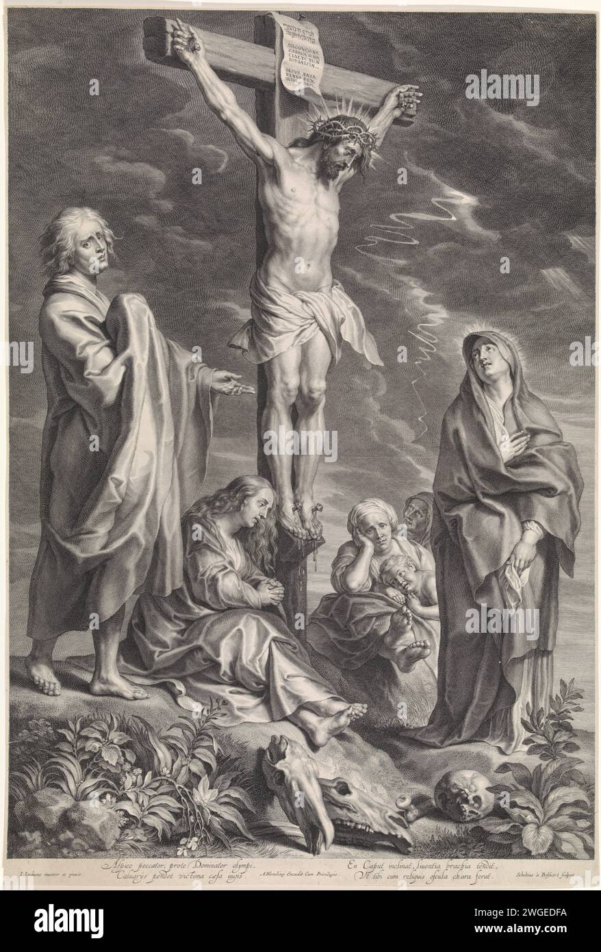 Christ on the cross, with Mary and John, Schelte Adamsz. Bolswert ...