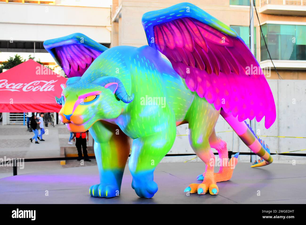 LEON, MEXICO - FEB 3. A sculpture of Disney Coco Pepita Alebrije on ...