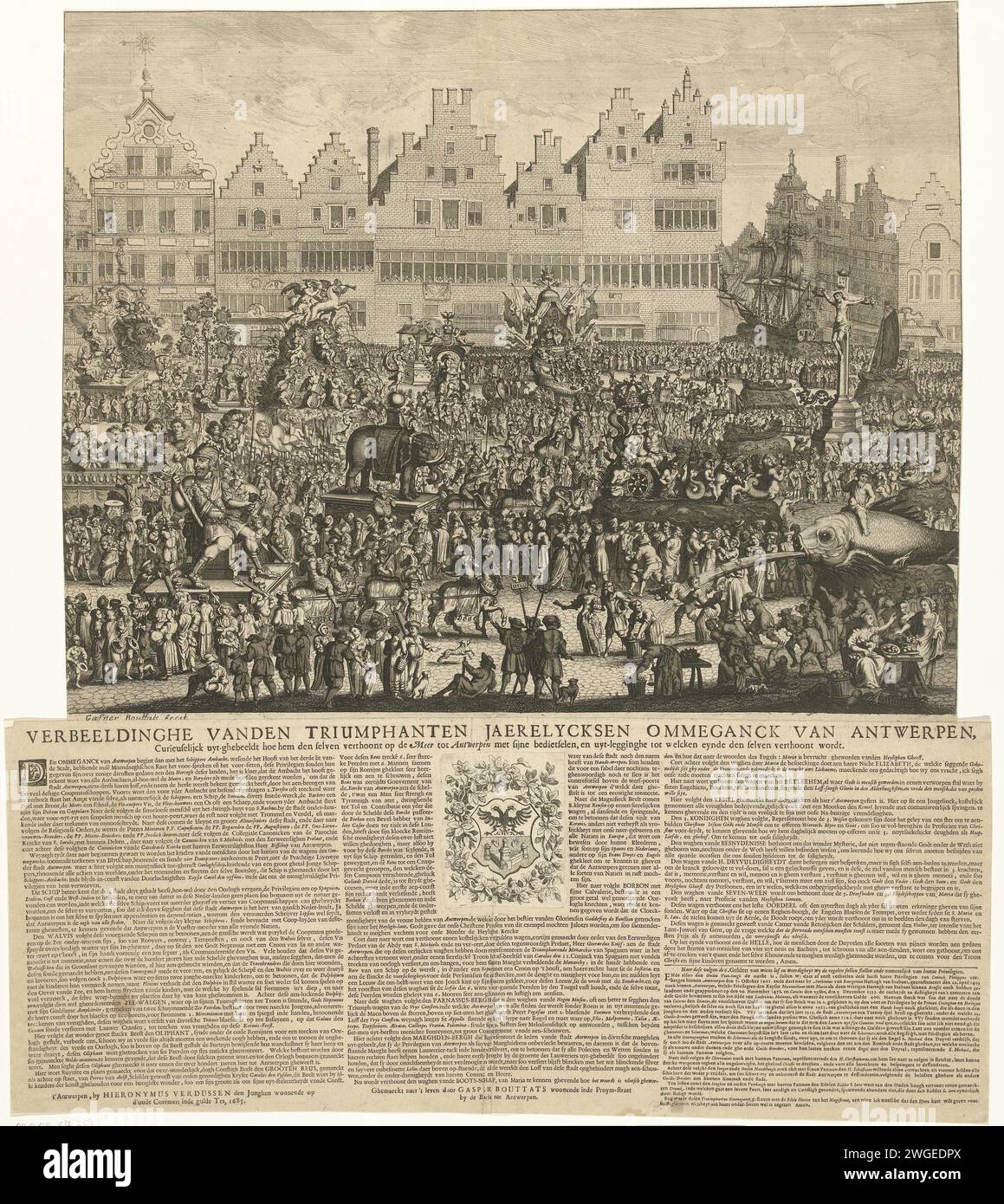 Antwerp Ommegang from 1685, Gaspar Bouttats, 1685 print The annual Ommegang of Antwerp in 1685 ...