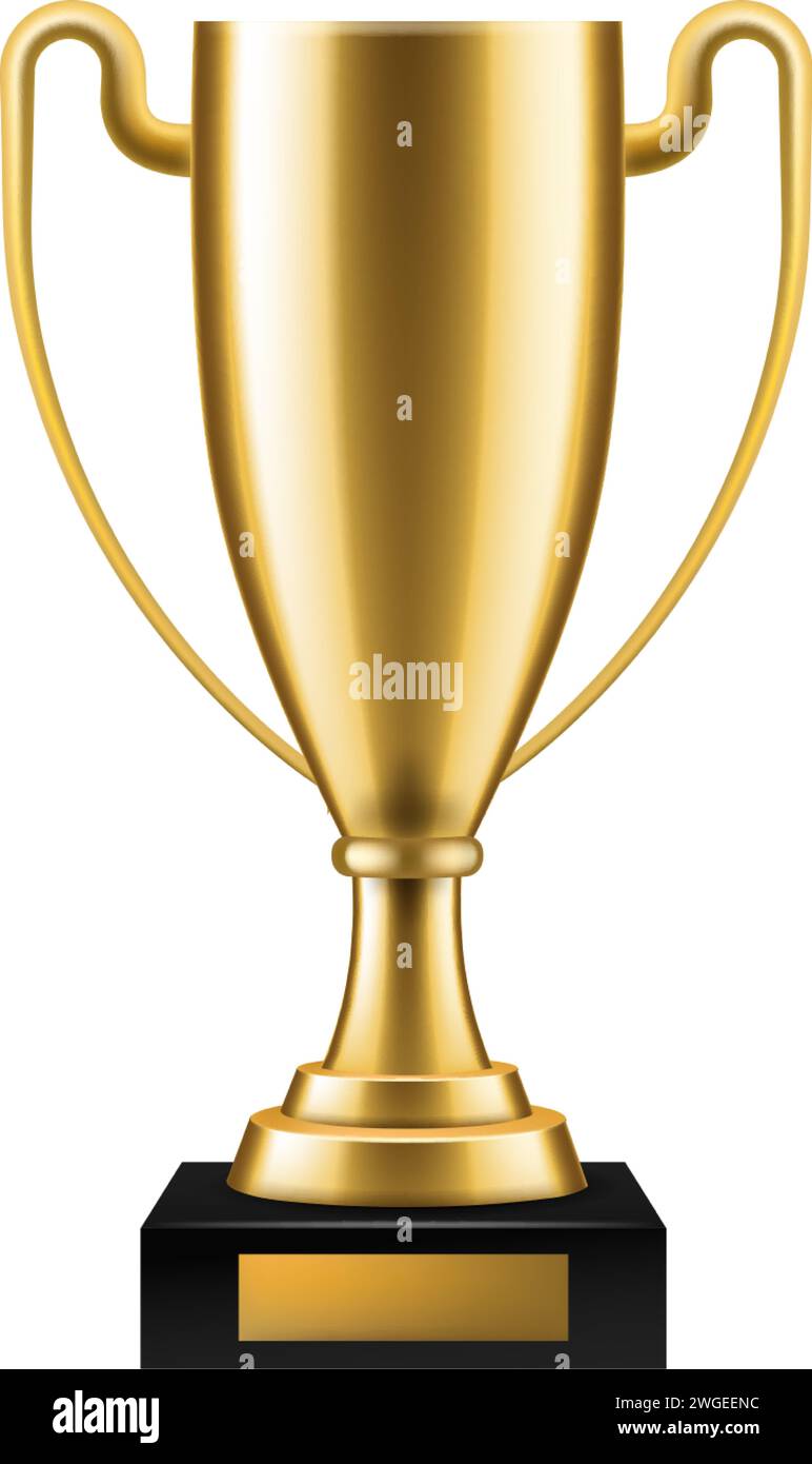 Realistic competition cup. 3D winner award golden isolated element ...