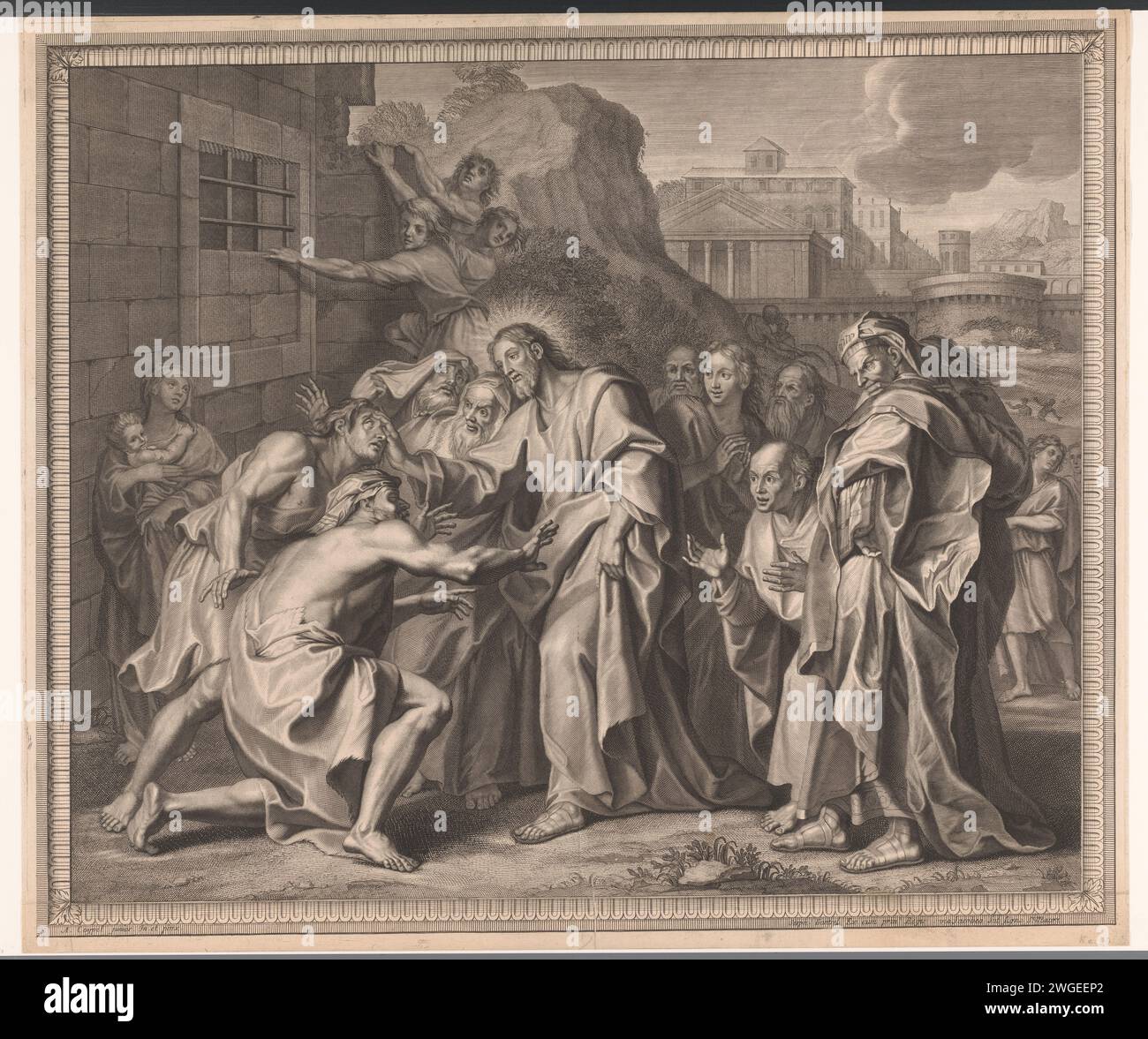 Healing of two blind people, Antoine Trouvain (Possibly), After Antoine ...