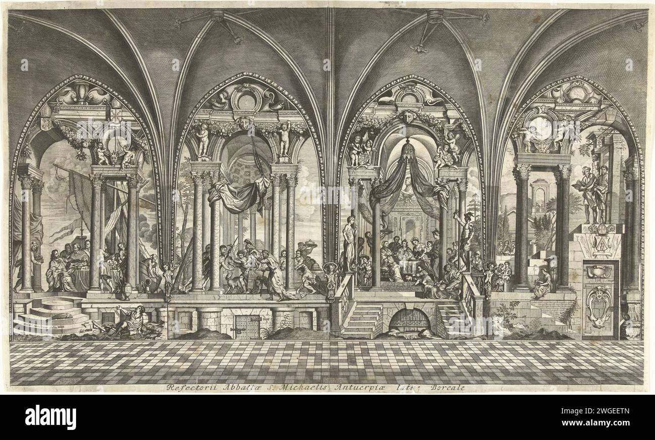 Paintings in the refectory of the Sint Michielsabdij in Antwerp ...
