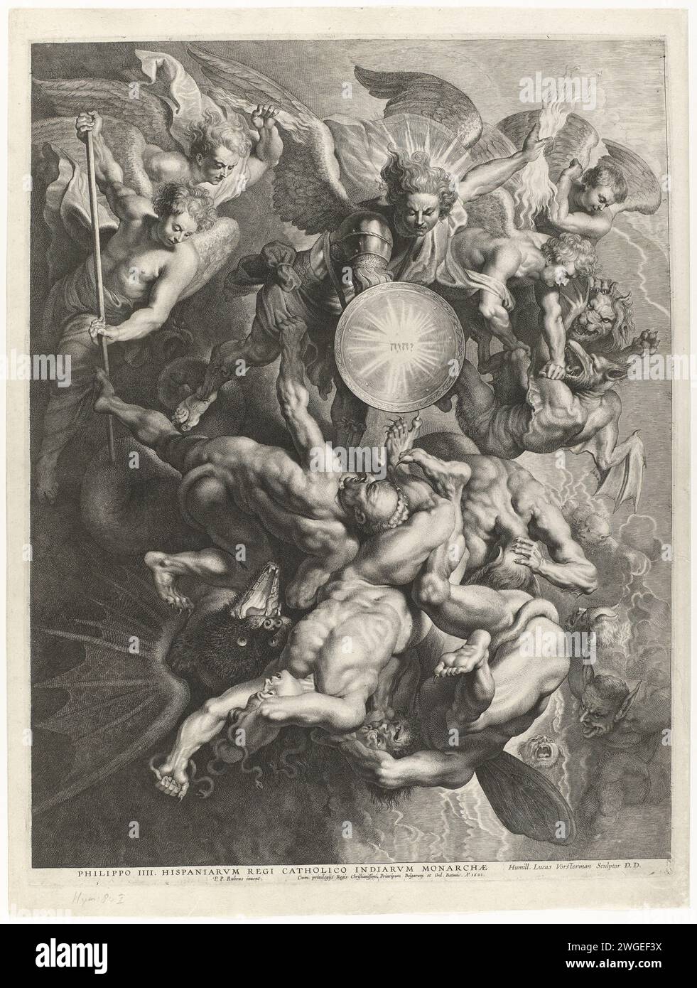 The Archangel Michael Fighting the Rebel Angels, Lucas Vorsterman (I ...