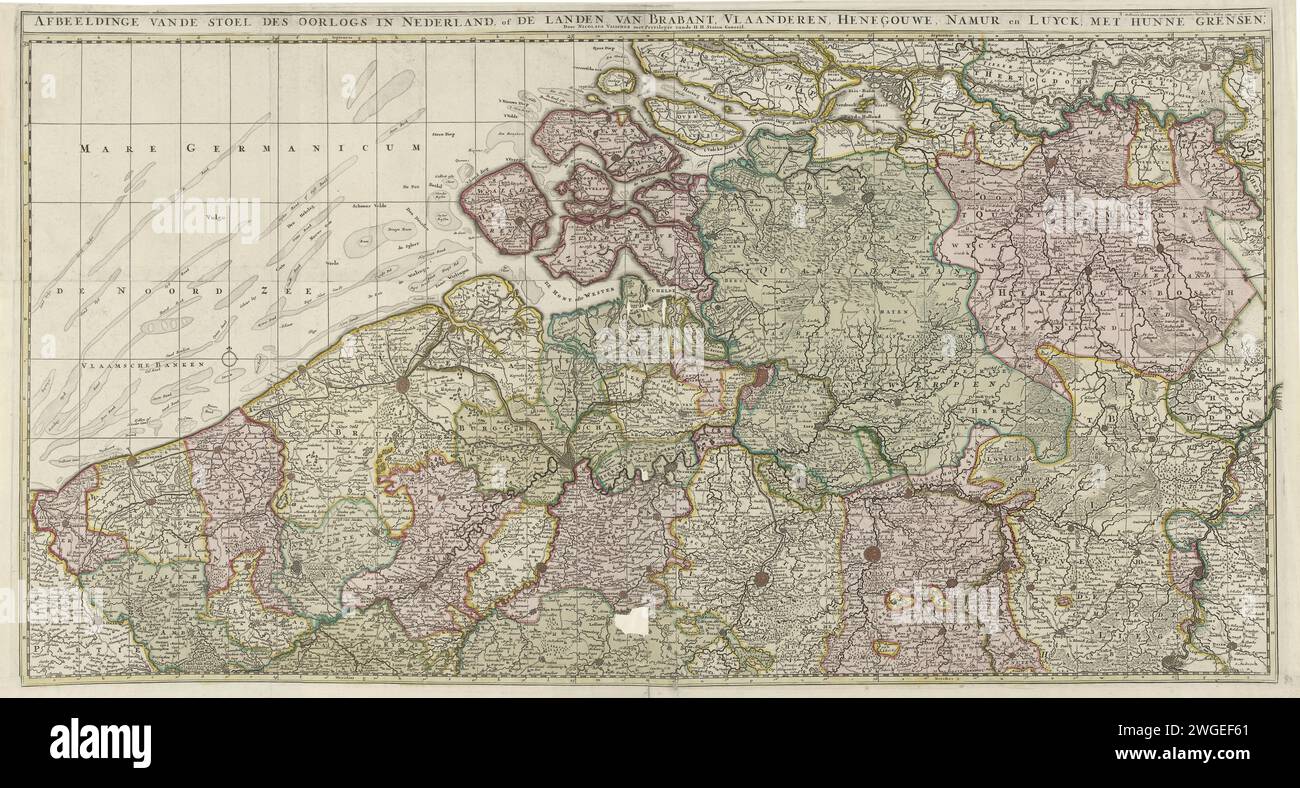 Map of the Southern Netherlands, ca. 1701-1702, 1701 - 1702 print Map ...